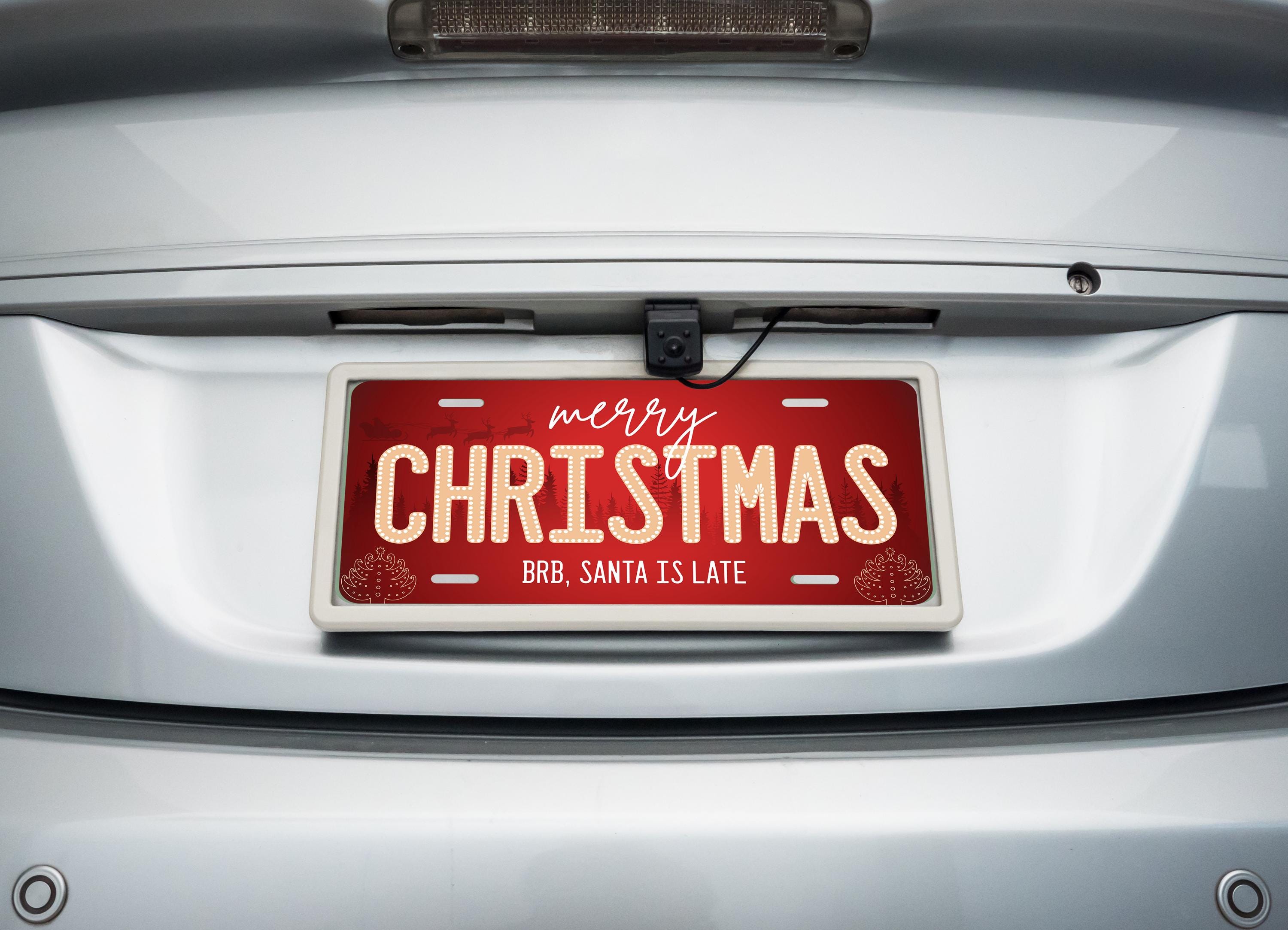 Personalized Merry Christmas License Plate, Festive Santa Vanity Car ...