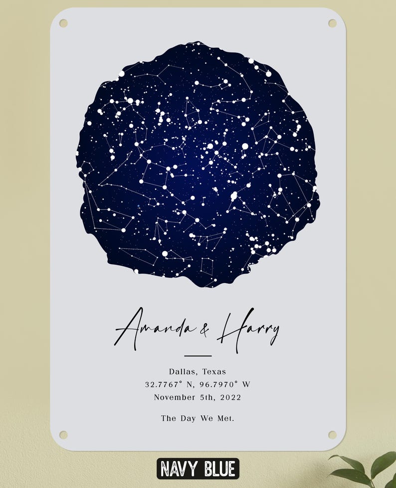 Personalized Star Map Aluminum Sign – Custom Night Sky Wall Plaque for ...