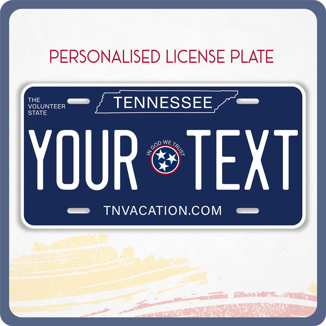 TENNESSEE License Custom Plate for Car, Truck, Motorcycle and Bicycle ...