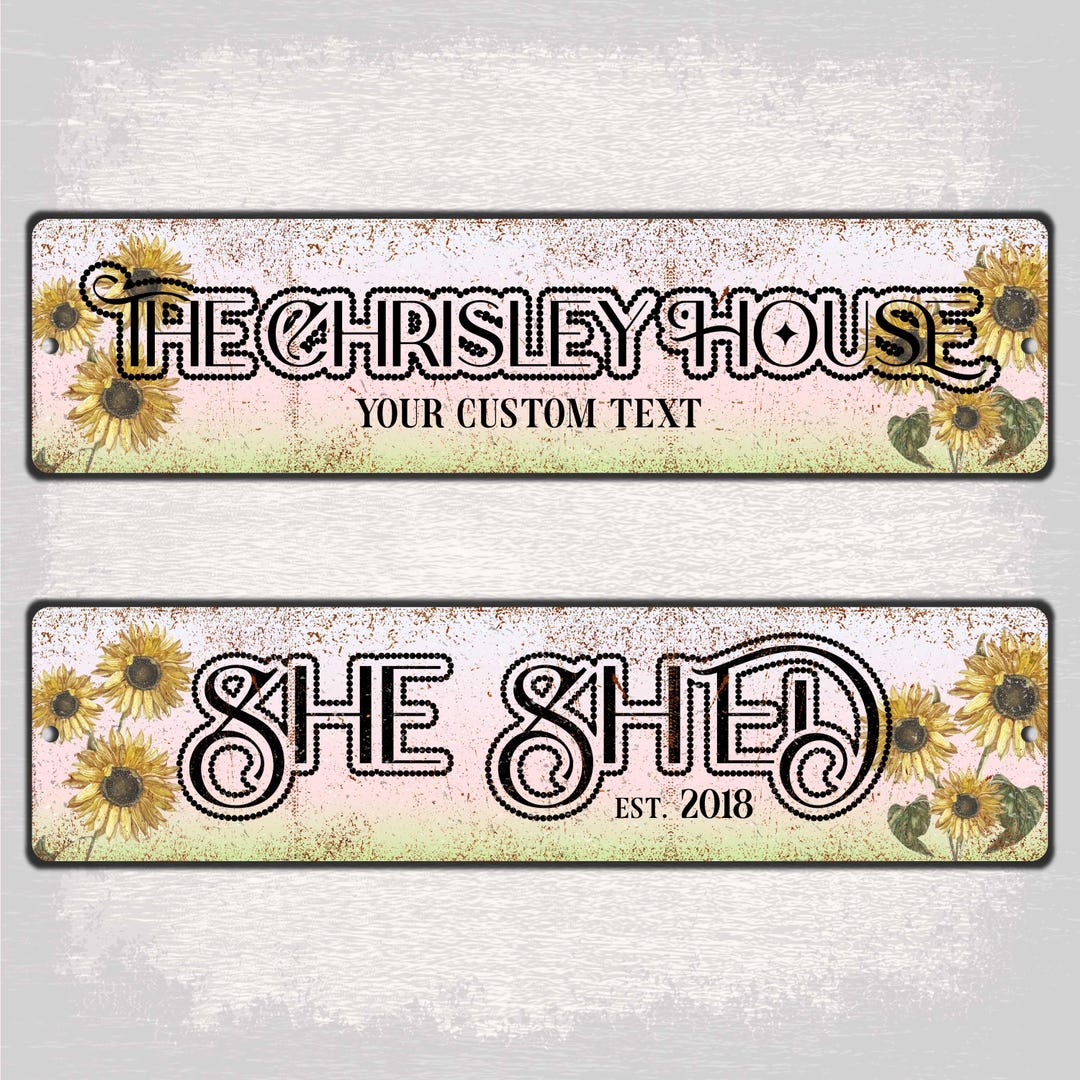 Custom Metal She Shed Sign, Custom Aluminum Sign, Name Sign Gift for ...