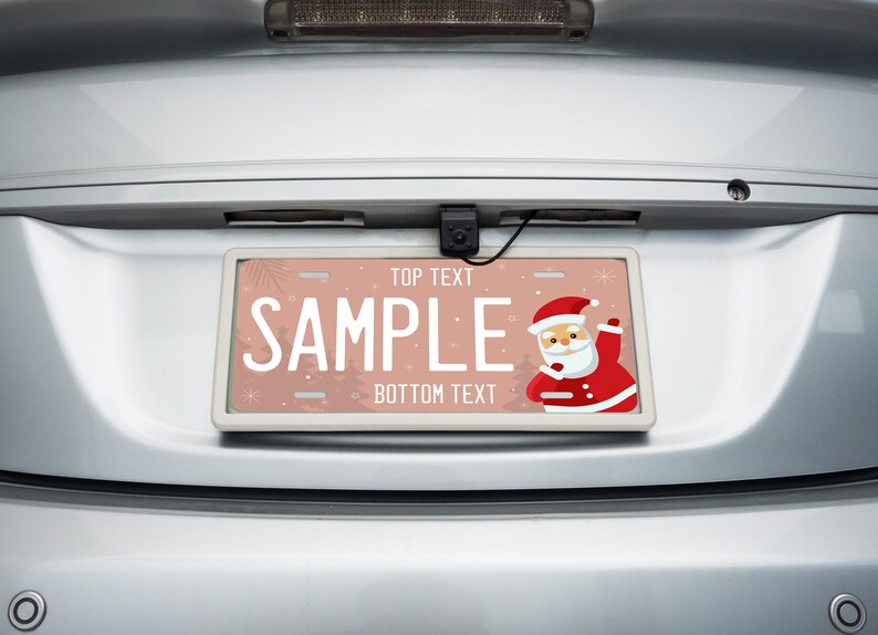 Personalized Santa Claus License Plate, Custom Holiday Vanity Car Plate ...
