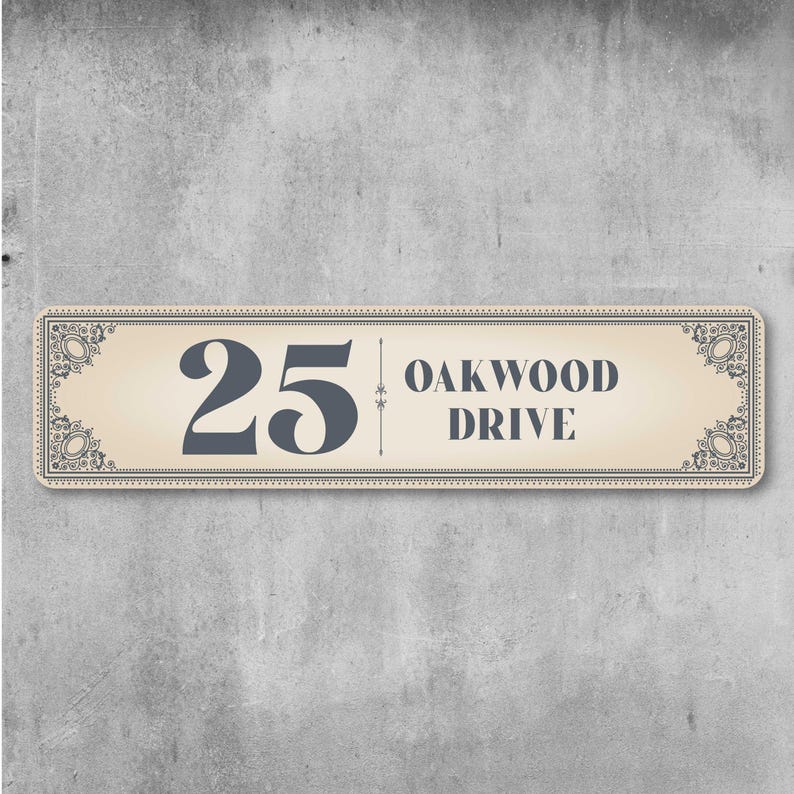 Vintage House Number Sign – Ornate Custom Metal Address Plaque for Door ...