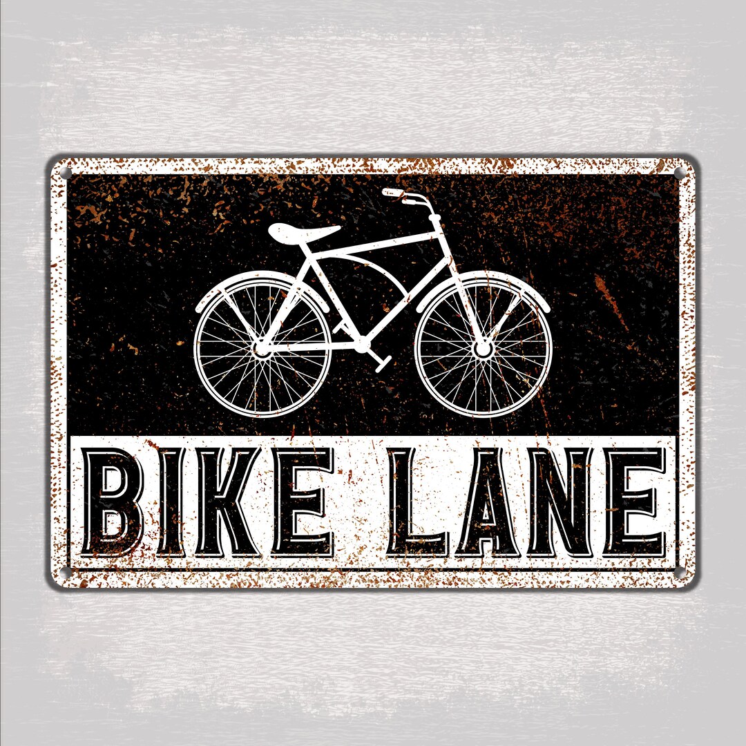 Aluminum Wall Sign, Biker Lane Sign, Bicycle Road Sign, Beware of ...