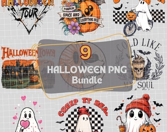 40 Retro Halloween Png Bundle, Halloween Clipart, Ghost Png, Halloween ...