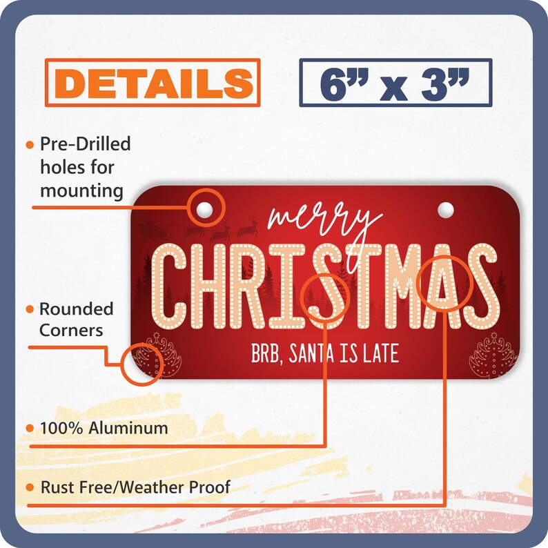Personalized Merry Christmas License Plate, Festive Santa Vanity Car ...
