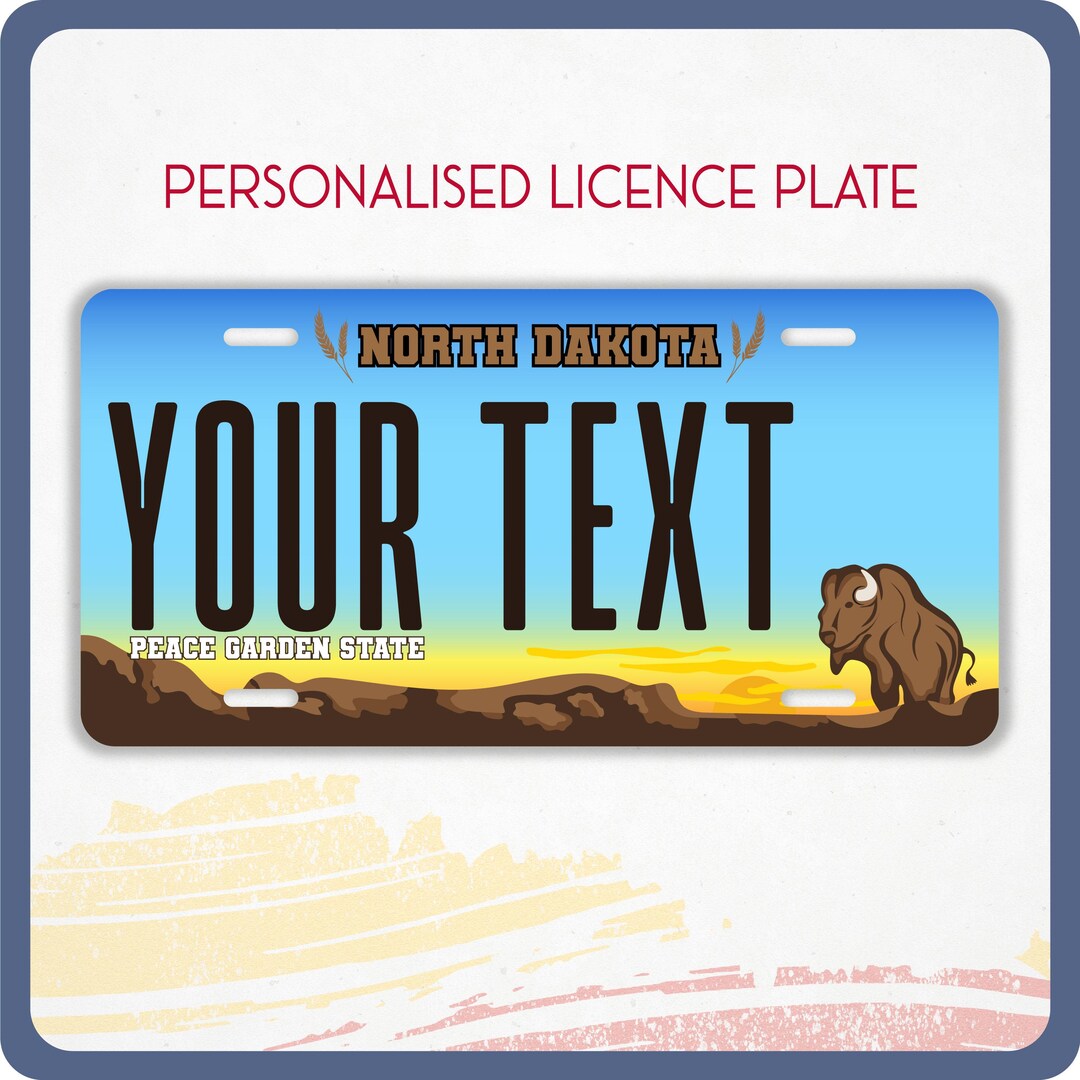 Personalized North DAKOTA License Plate for Cars, Motorcycles, and ...