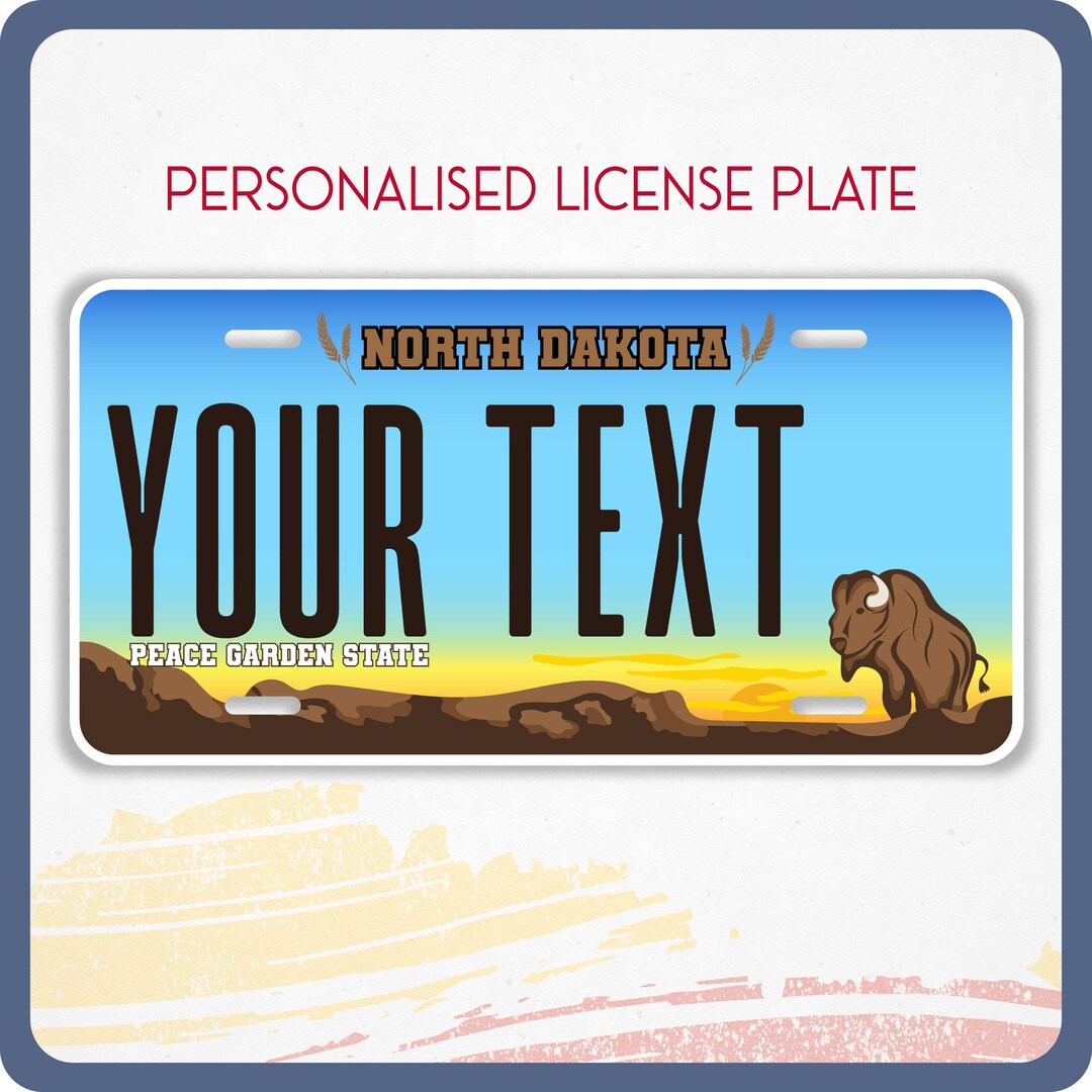 Personalized North DAKOTA License Plate for Cars, Motorcycles, and ...