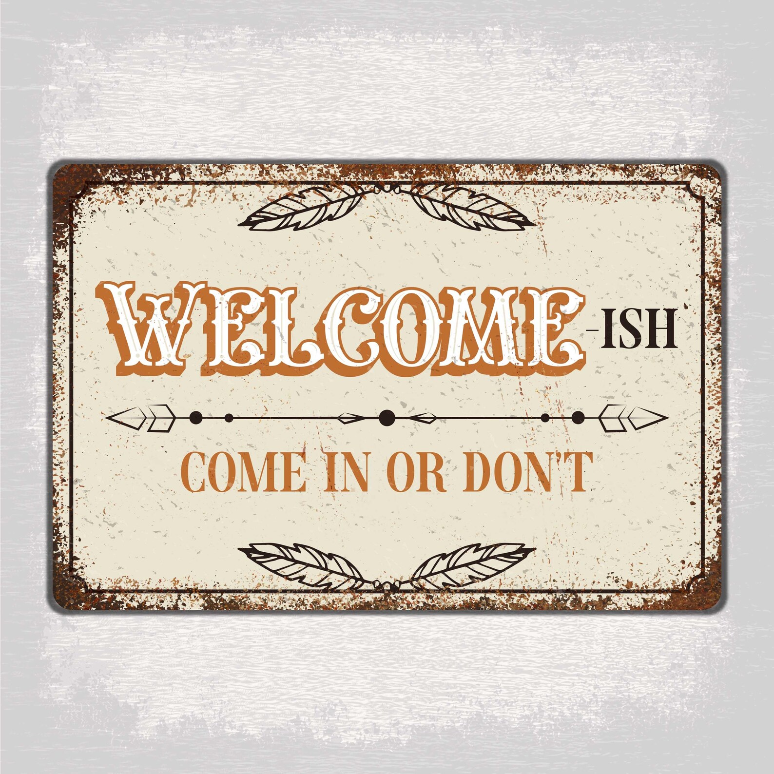 Funny Welcome Sign, Welcome Sign for Front Door, Rustic Guests Welcome ...
