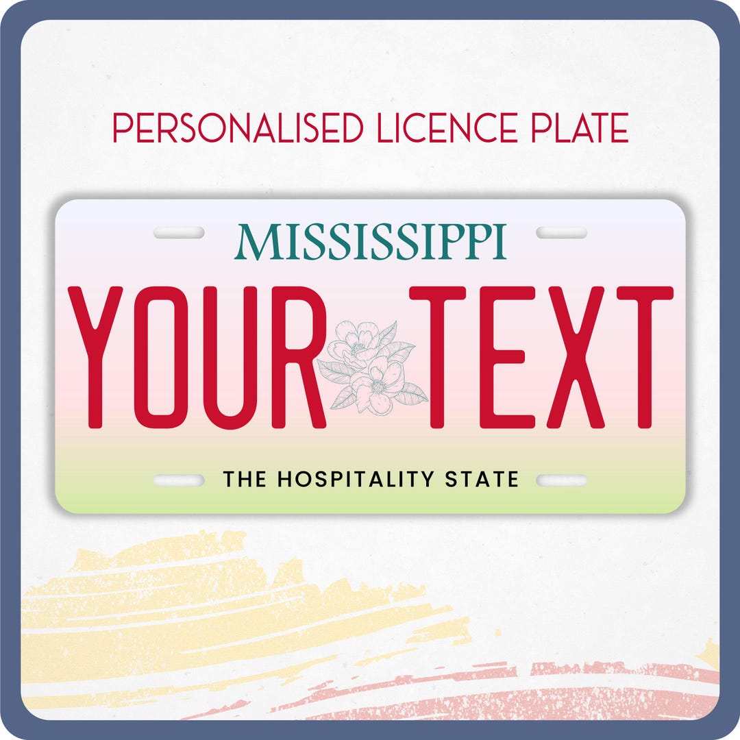 Personalized MISSISSIPPI License Plate for Cars, Motorcycles, Bicycles ...