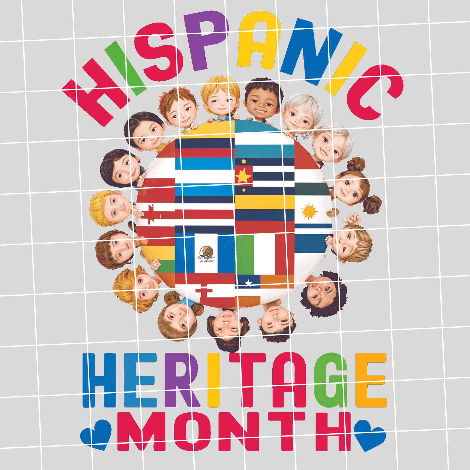 Hispanic Heritage Month PNG, Happy National Hispanic Heritage Month, Hispanic Flags Sublimation ...