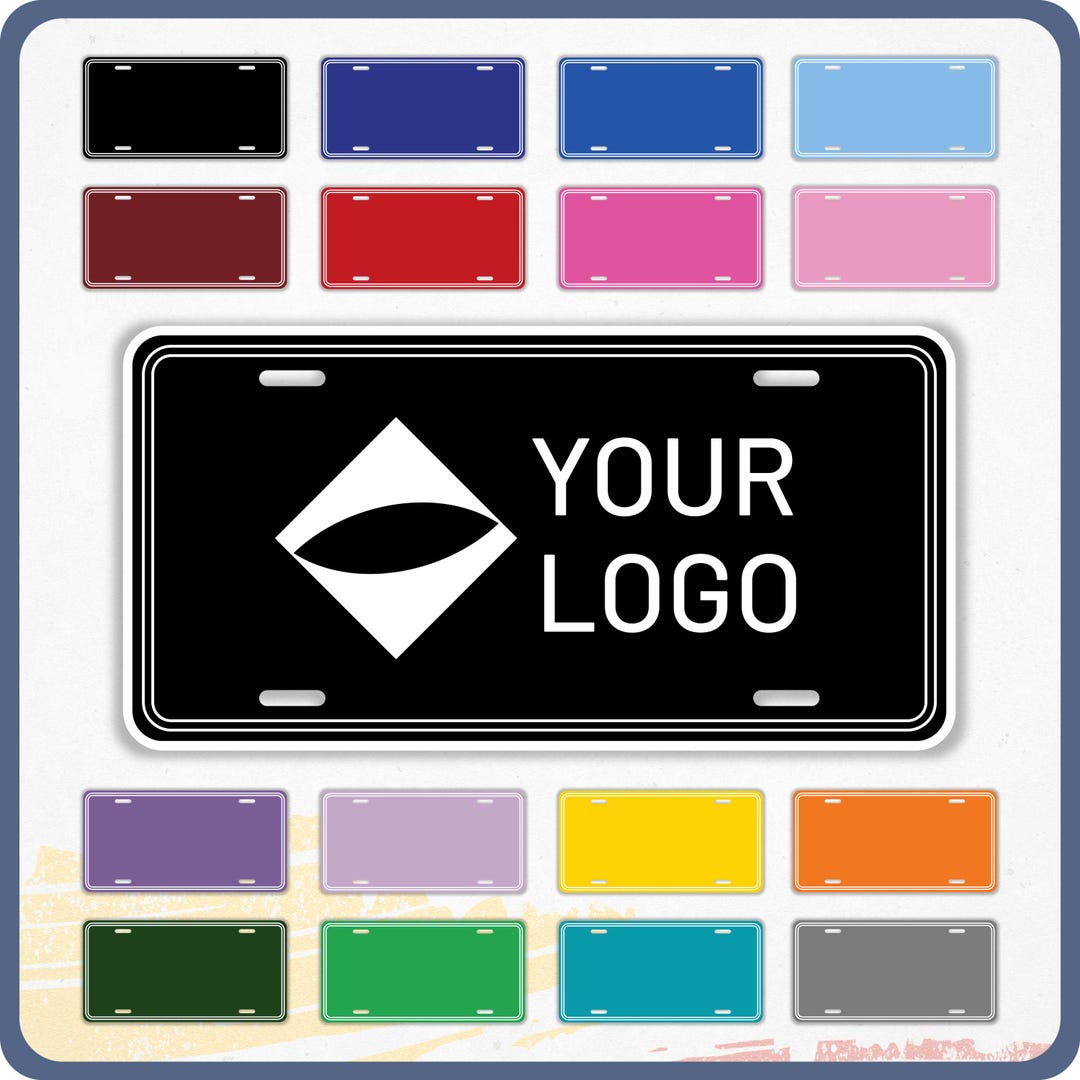 Custom Logo License Plate With Custom Text, Business Branding ...