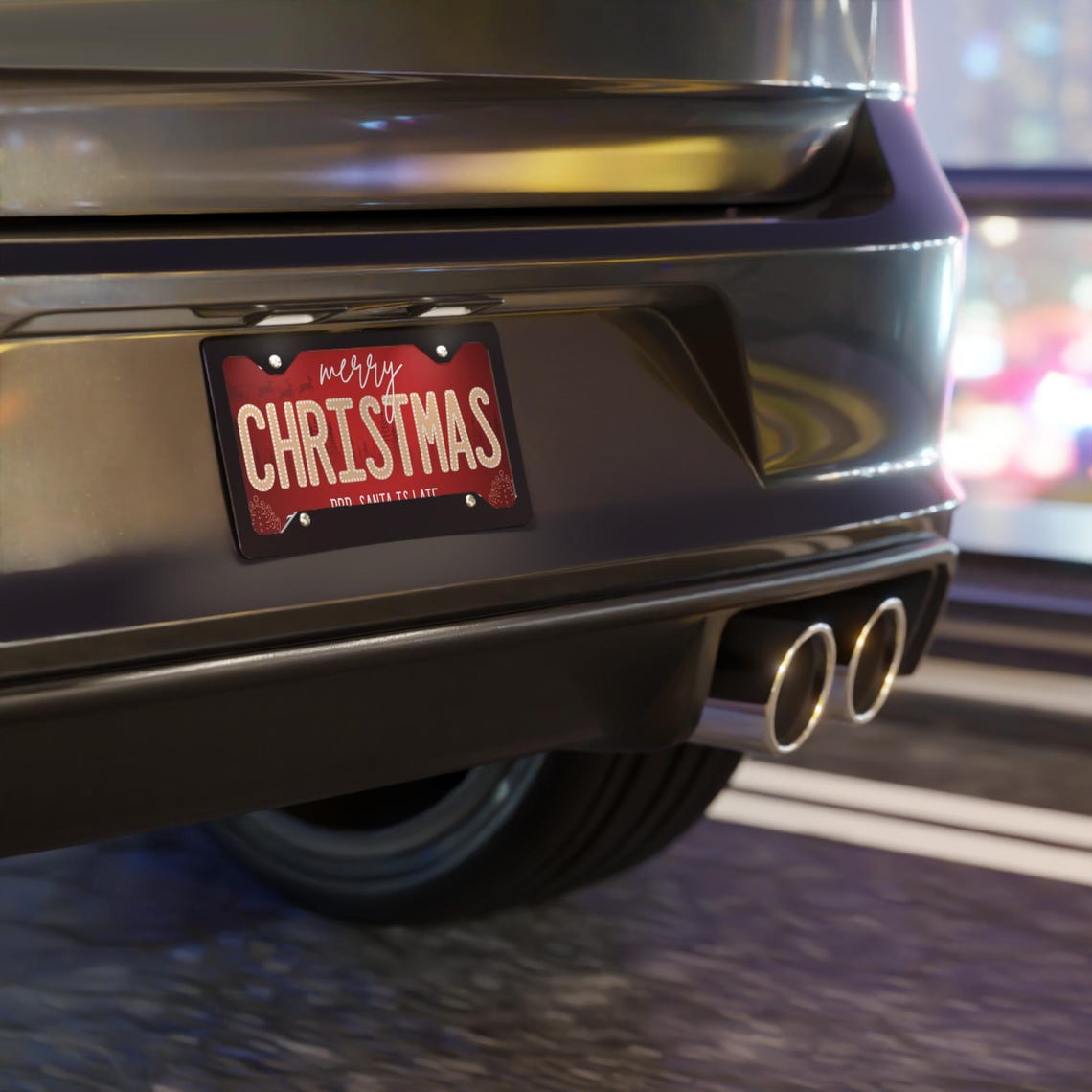 Personalized Merry Christmas License Plate, Festive Santa Vanity Car ...