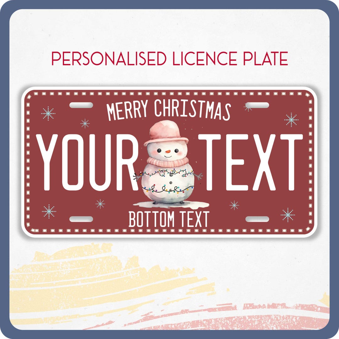 Personalized Christmas License Plate, Winter Season Custom Vanity Plate ...