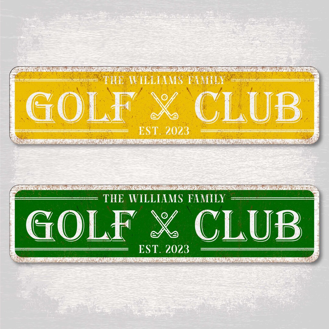 Personalized Family Golf Club Sign – Custom Plaque With Established ...