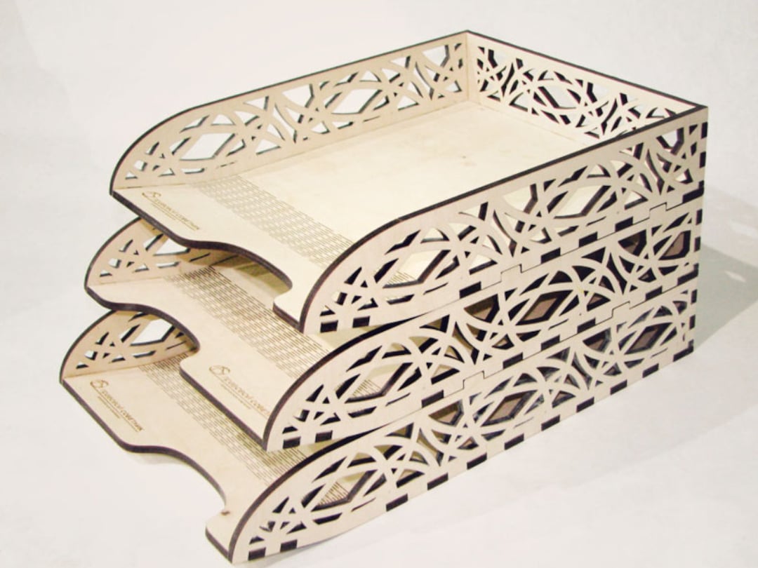 Laser Cut Office Organizer Desk Tray Digital Vector Glowforge Laser Cnc ...