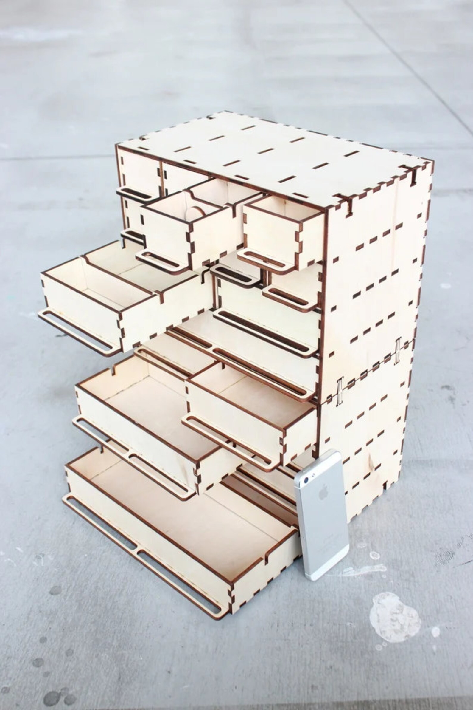 Laser Cut Organizer Box Svg File Glowforge Storage Box With Drawer Svg ...