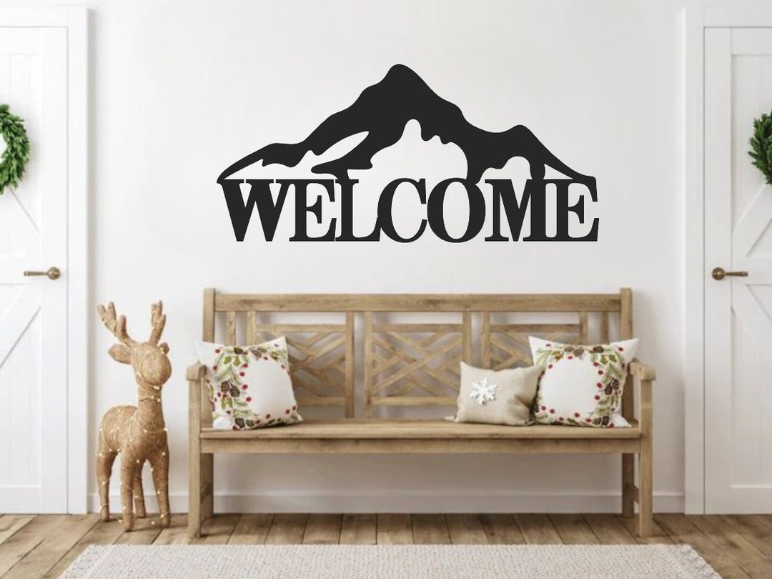 Laser Cut Welcome Mountain Svg Dxf Files Wall Sticker Engraving Decal ...