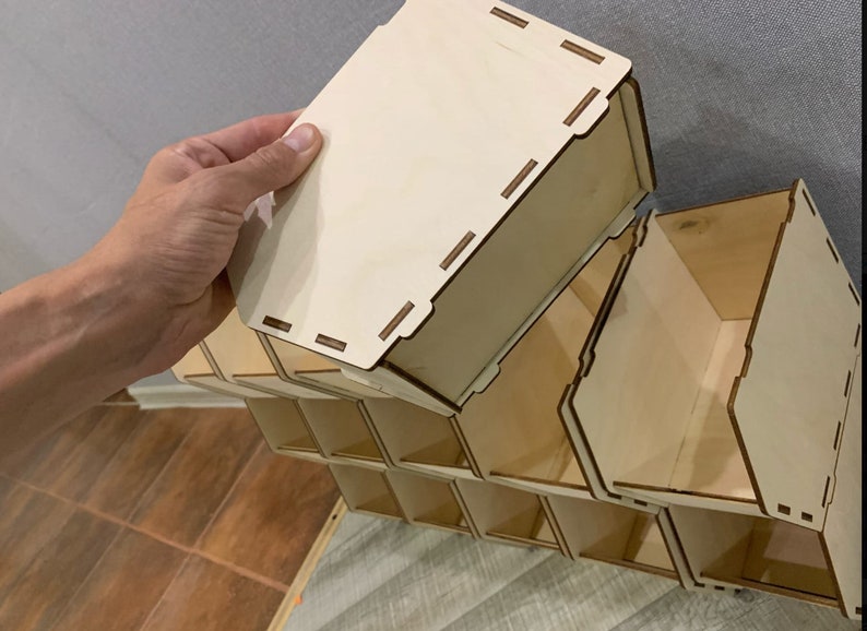 Laser Cut Stackable Storage Bins Boxes Cnc Machine Digital Vector ...