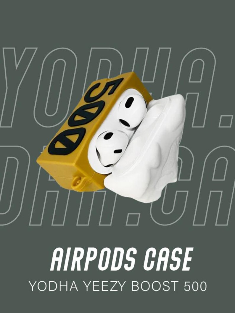 Shoe Box Design Sneaker Inspired Custom Air Pods Case YEEZY WHITE 500 ...