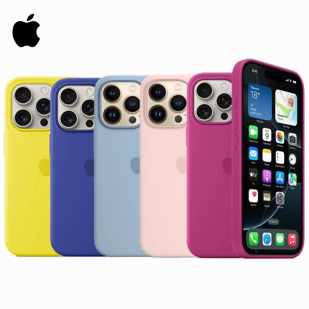 Original Magsafe Liquid Magnetic Silicon Phone Case for iPhone 16 15 14 ...