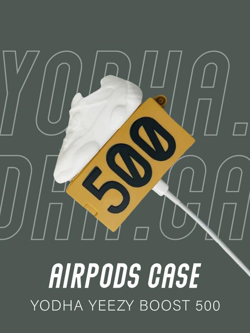 Shoe Box Design Sneaker Inspired Custom Air Pods Case YEEZY WHITE 500 ...
