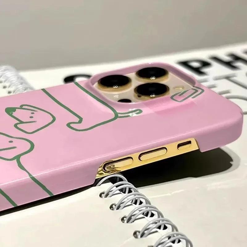Simple Pink Dachshund Dog Case for iPhone 16PRO MAX 15 14 13 PRO 13 Pro ...