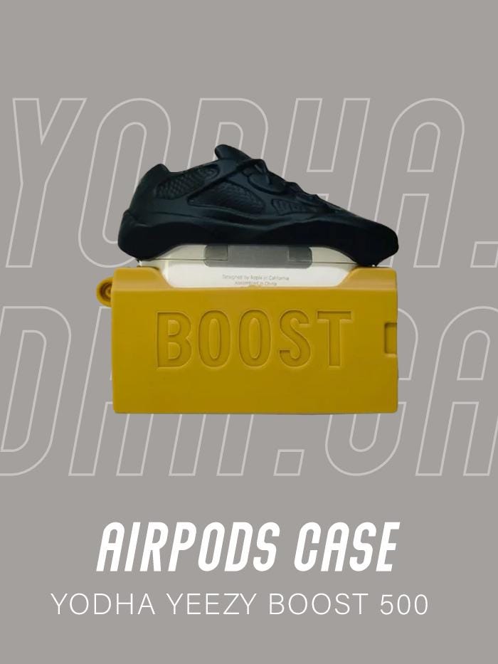 Shoe Box Design Sneaker Inspired Custom Air Pods Case YEEZY BLACK 500 ...