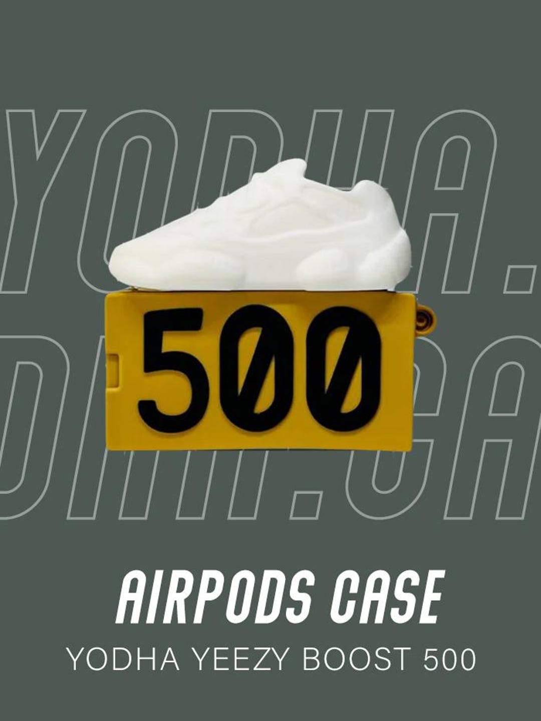Shoe Box Design Sneaker Inspired Custom Air Pods Case YEEZY WHITE 500 ...