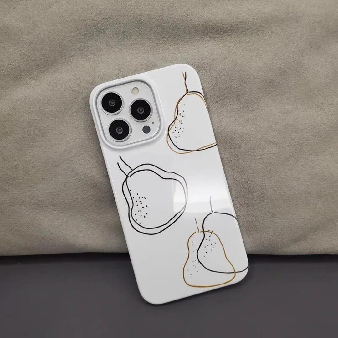 Simplicity Line Drawing Pear Case for iPhone 15PRO MAX 14 13 PRO 13 Pro ...