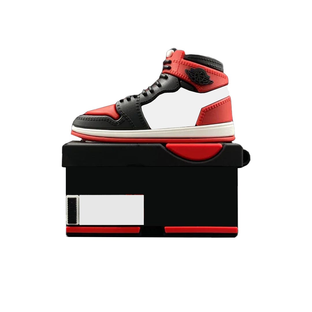 Shoe Box Design Sneaker Inspired Custom Air Pods Case Red & Black ...