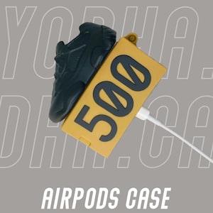 Shoe Box Design Sneaker Inspired Custom Air Pods Case YEEZY BLACK 500 ...