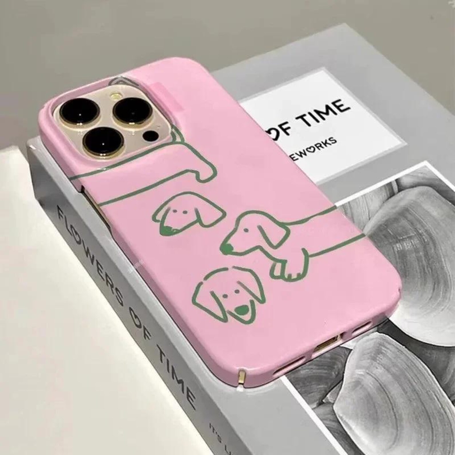 Simple Pink Dachshund Dog Case for iPhone 16PRO MAX 15 14 13 PRO 13 Pro ...
