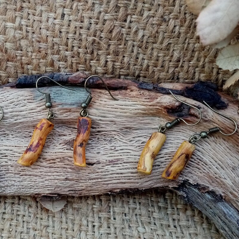 Wooden Earrings - Etsy