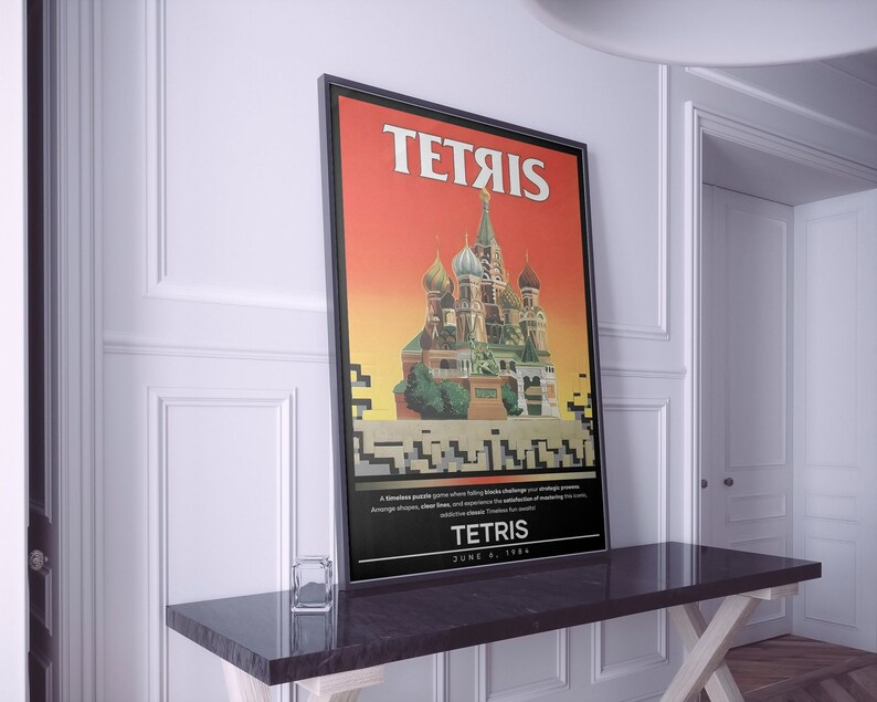 Tetris Poster Tetris Prints Gaming Posters 4 Colors Video Game Posters ...
