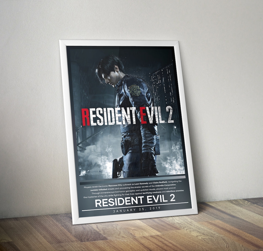 Resident Evil 2 Poster Resident Evil Print Gaming Poster Print 4 Colors ...