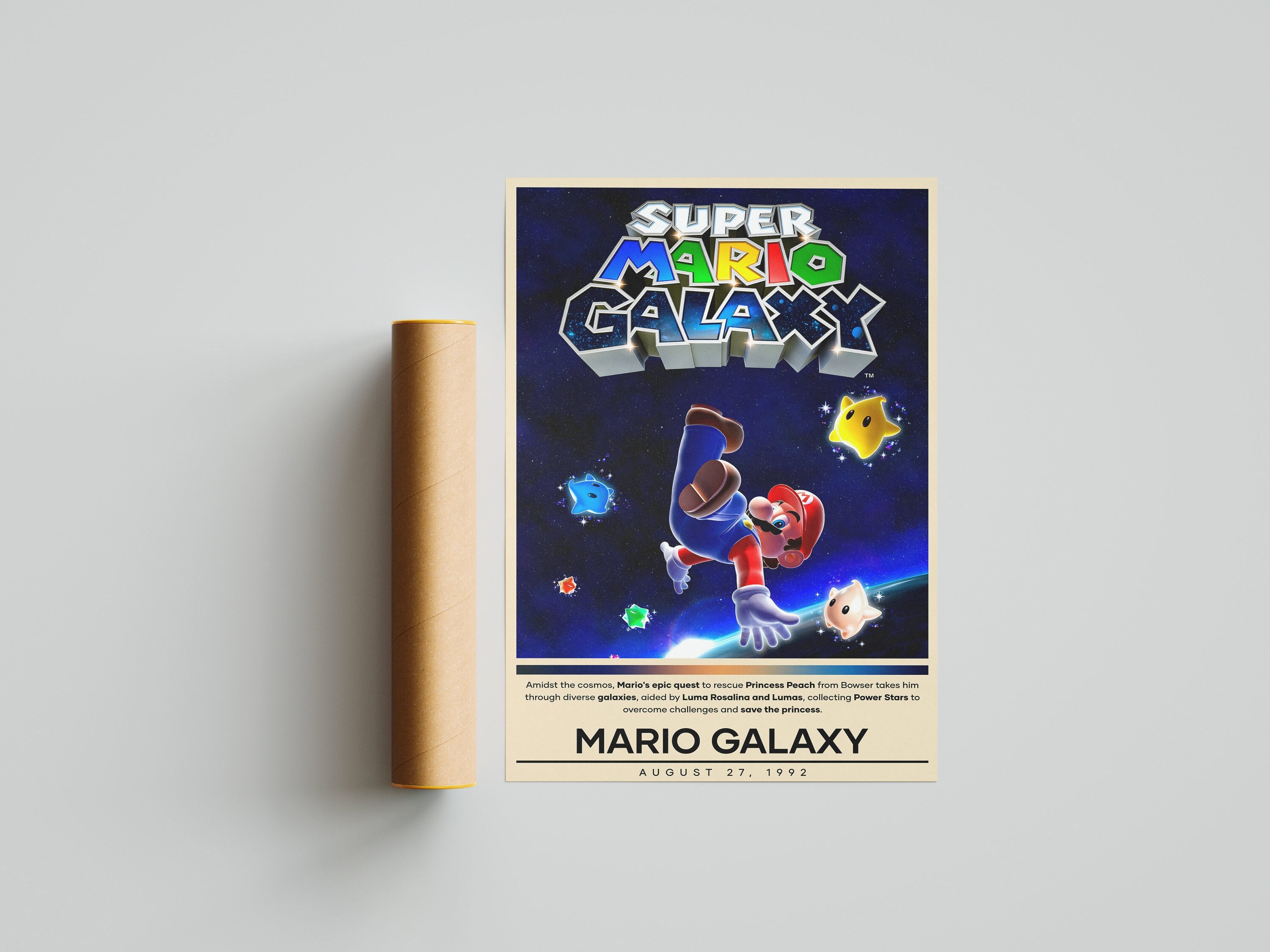 Super Mario Galaxy Poster Super Mario Prints Gaming Posters 4 Colors Video Game Posters Wall
