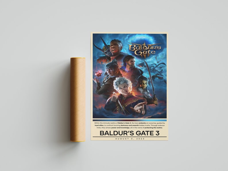 Baldur's Gate 3 Poster Baldur's Gate Prints Gaming Poster Print 4 ...