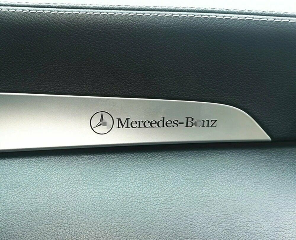 AMG Mercedes Benz Sticker Chrome Logo Aluminum Emblem NEW 90 Mm X 14 Mm ...
