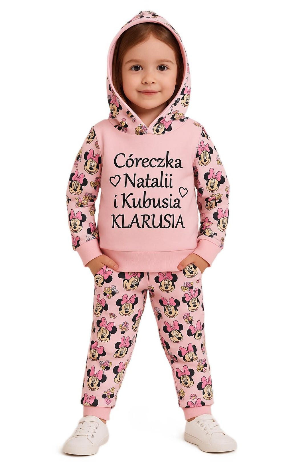 Mickey Mouse Minnie Girl's Tracksuit With Name Sweatshirt Pants Cotton ...
