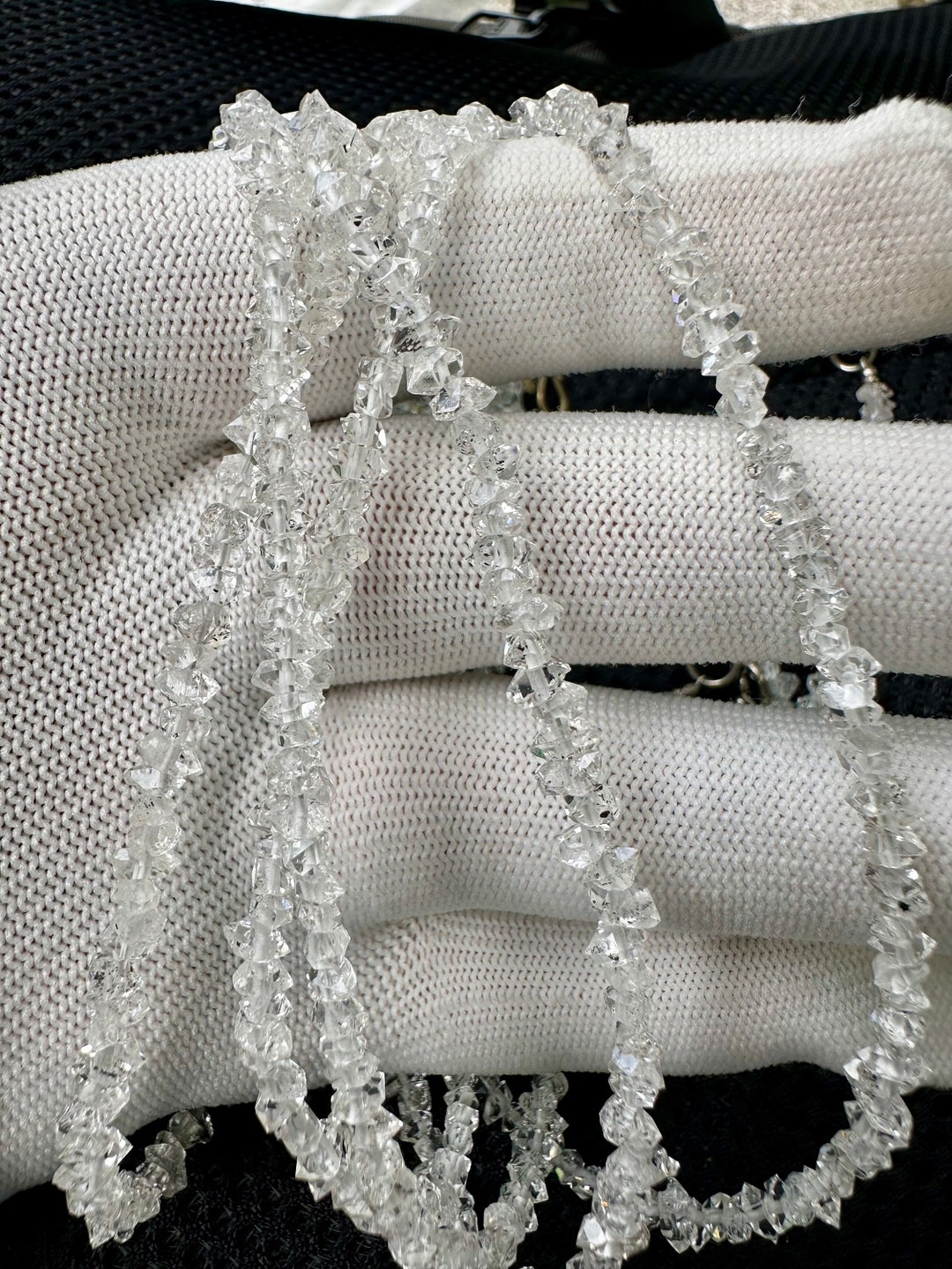 16 Inch Natural White Herkimer Diamond Rough Uncut Beads Fine Diamond ...