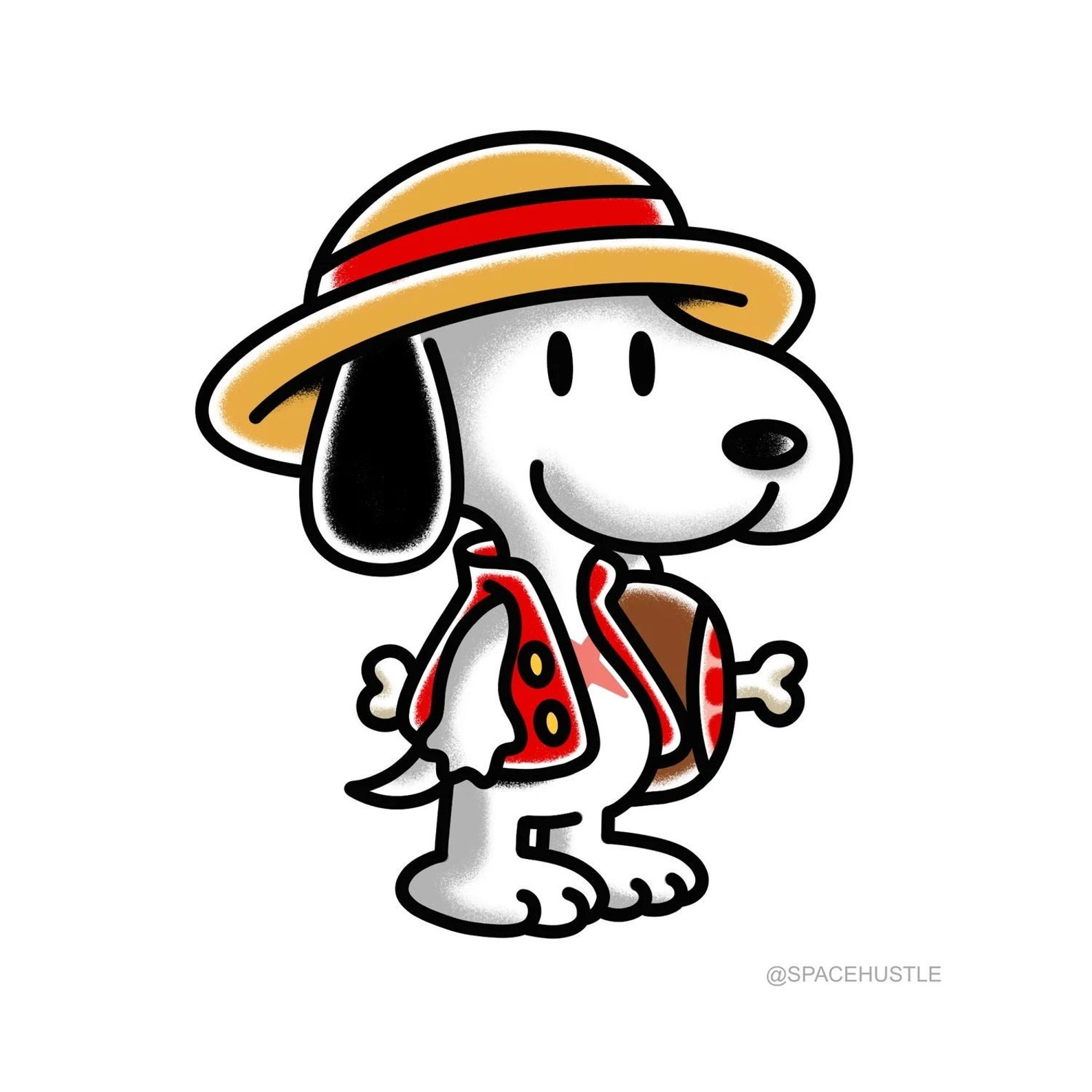 Snoopy/luffy D. Monkey Sticker - Etsy