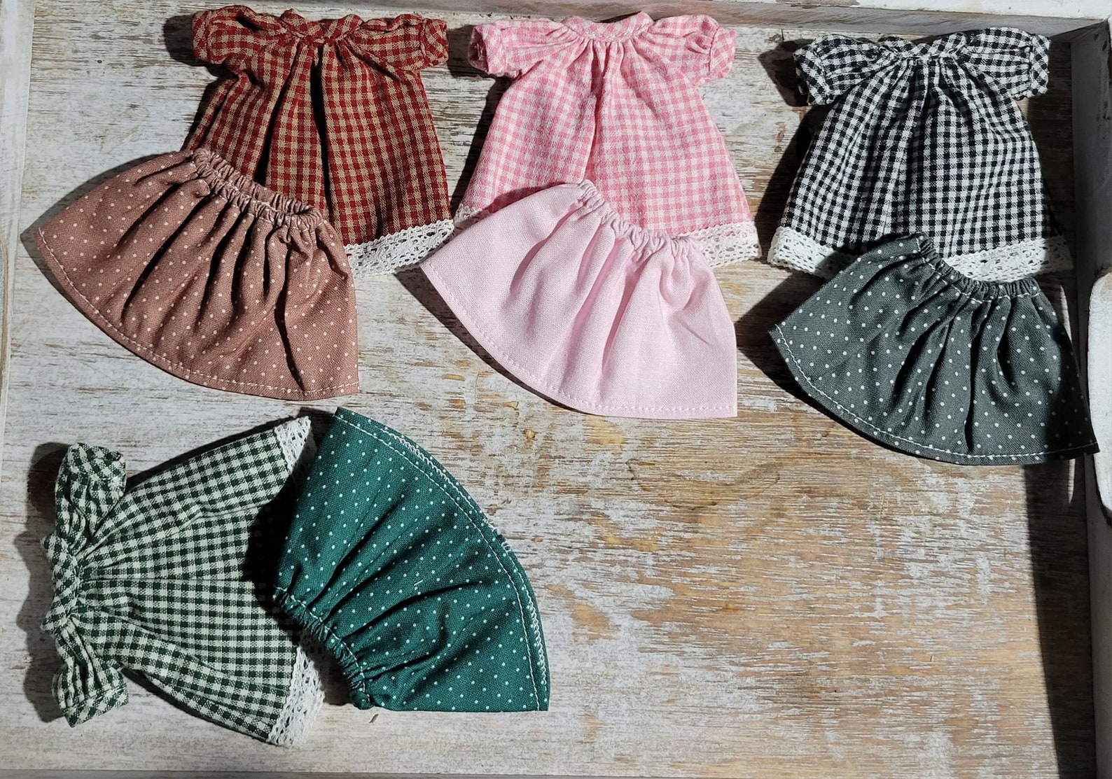 Doll Dress With Skirt for 6 Inch Dolls - Trinky Pinky Pockets - Minifee ...