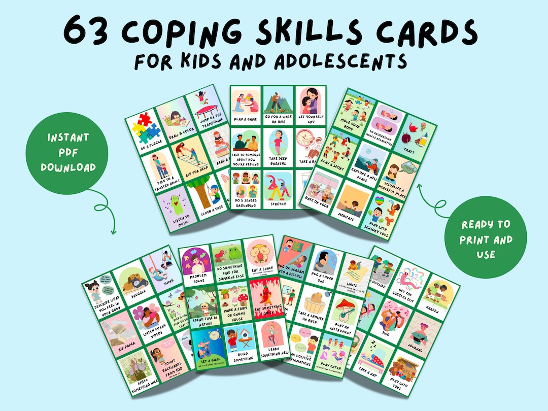 63 Coping Skills Cards for Kids and Adolescents - Etsy