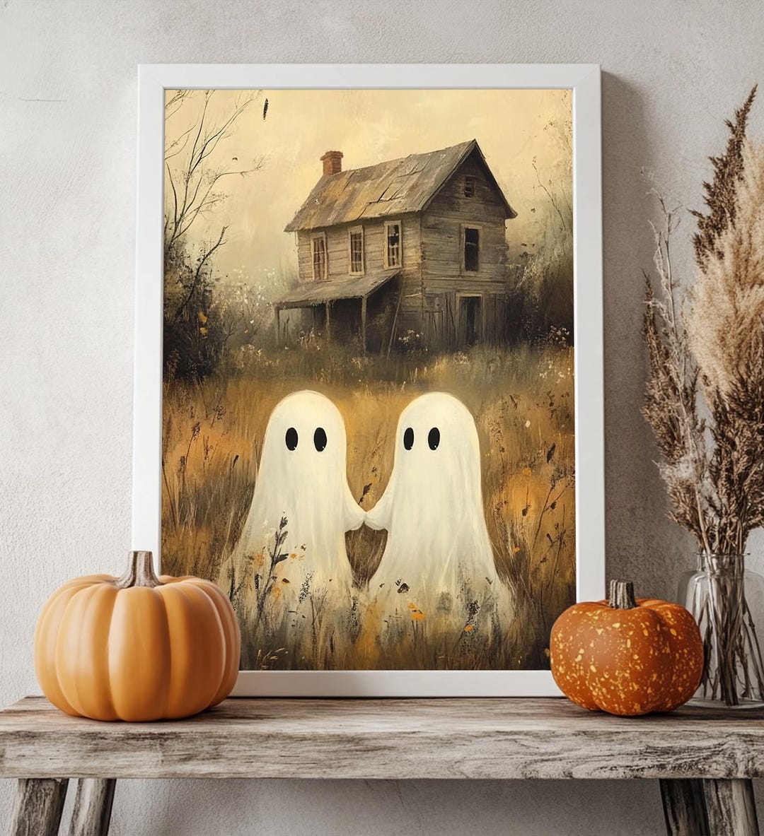 Ghosts Art Print, Halloween Art Print, Halloween Decor, Spooky Vintage ...
