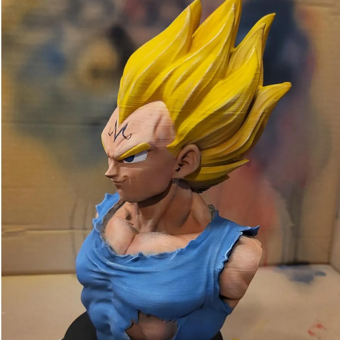 Saiyan Prince Bust Majin Vegeta Figure Anime Lover Collectible 15cm ...