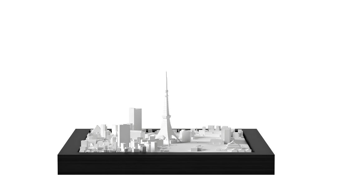Tokyo Skyline 3D City Frame Tokyo Tower, CENTRAL STATION, and SHINJUKU Handmade Sculpture for ...
