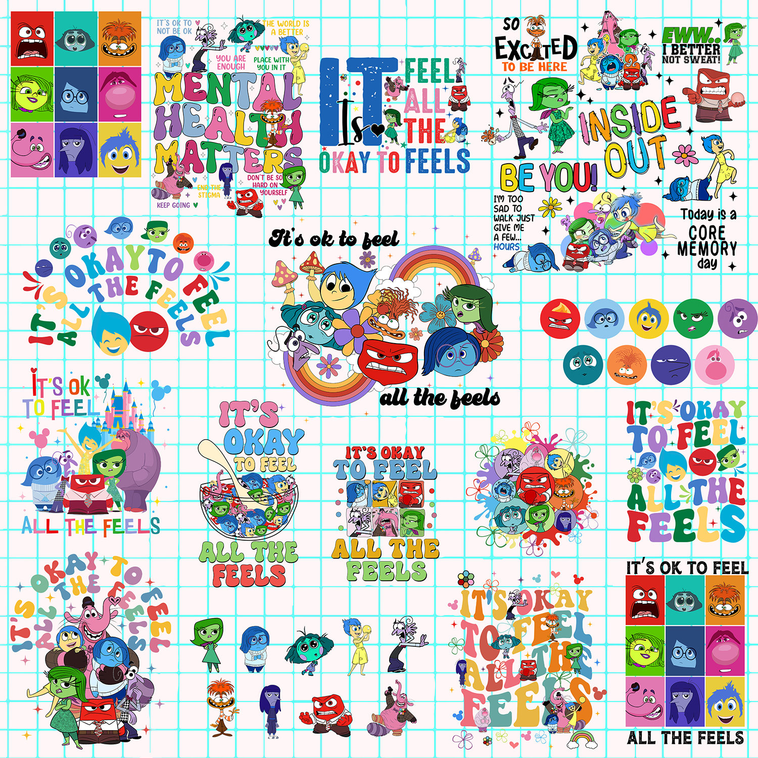 Bundle 15+ Inside Out It's Okay to Feel All the Feels Png, Emotions ...