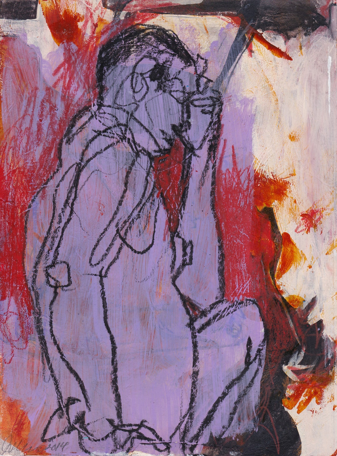 Disbelief, Original Mixed Media Drawing by Juliana Coles - Etsy