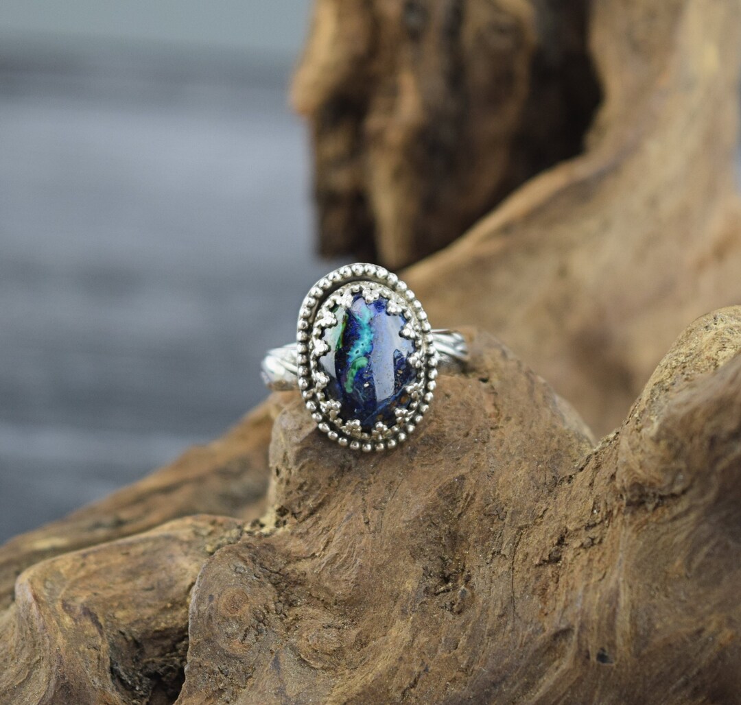 Handcrafted Sterling Silver Azurite Ring - Size 8 - Etsy