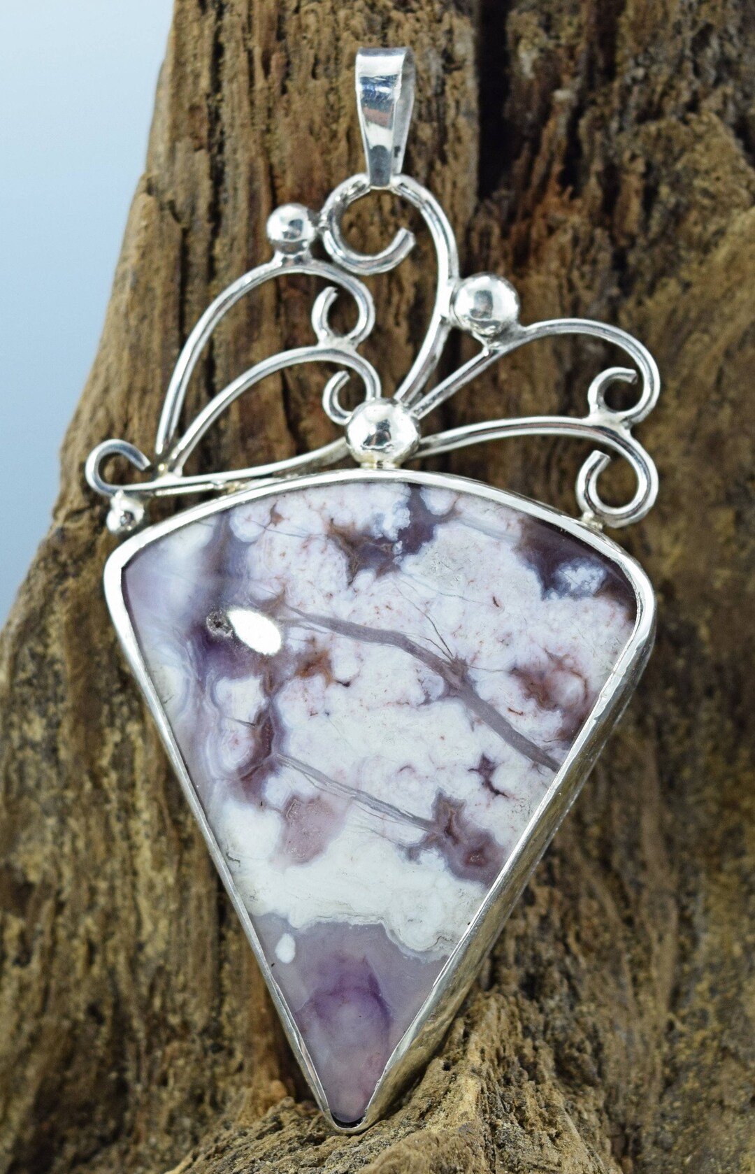 Handcrafted Sterling Silver Luna Agate Pendant or Necklace - Etsy